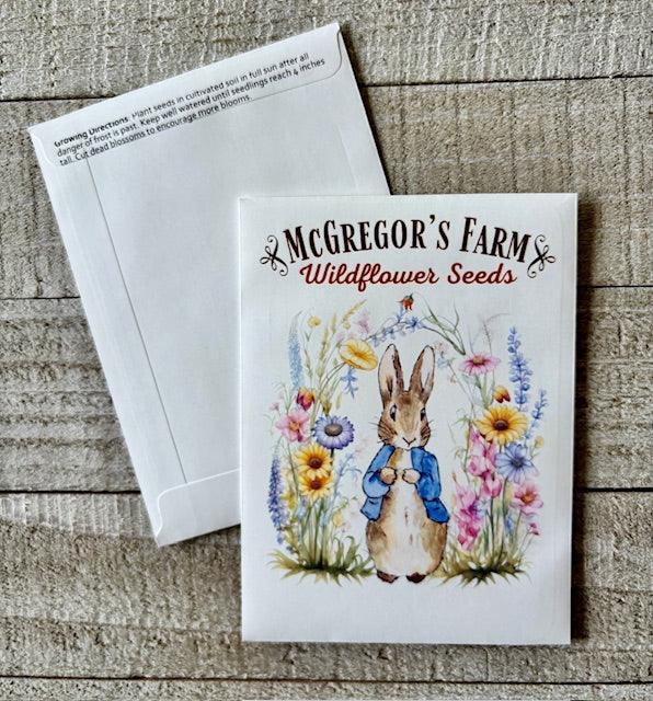Blue Vintage Bunny Seed Packets – Baby Shower Favors – Bloom Street Packets
